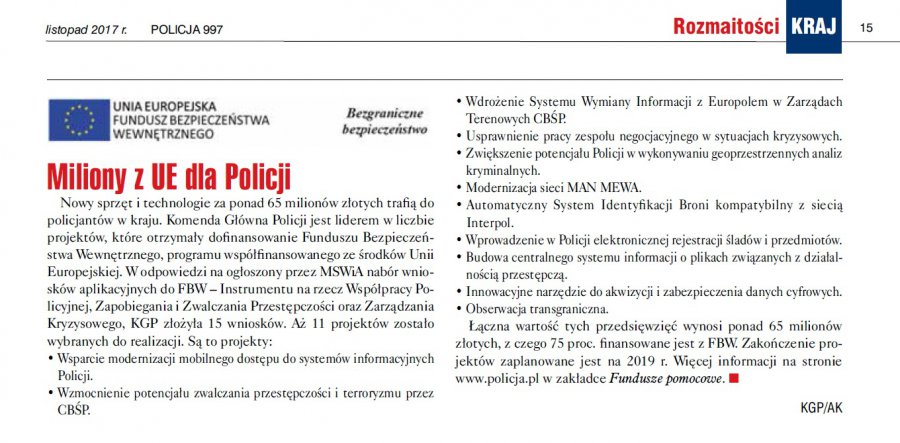 Fundusz Bezpieczeństwa Wewnętrznego 2014-2020 - Policja.pl - Portal ...